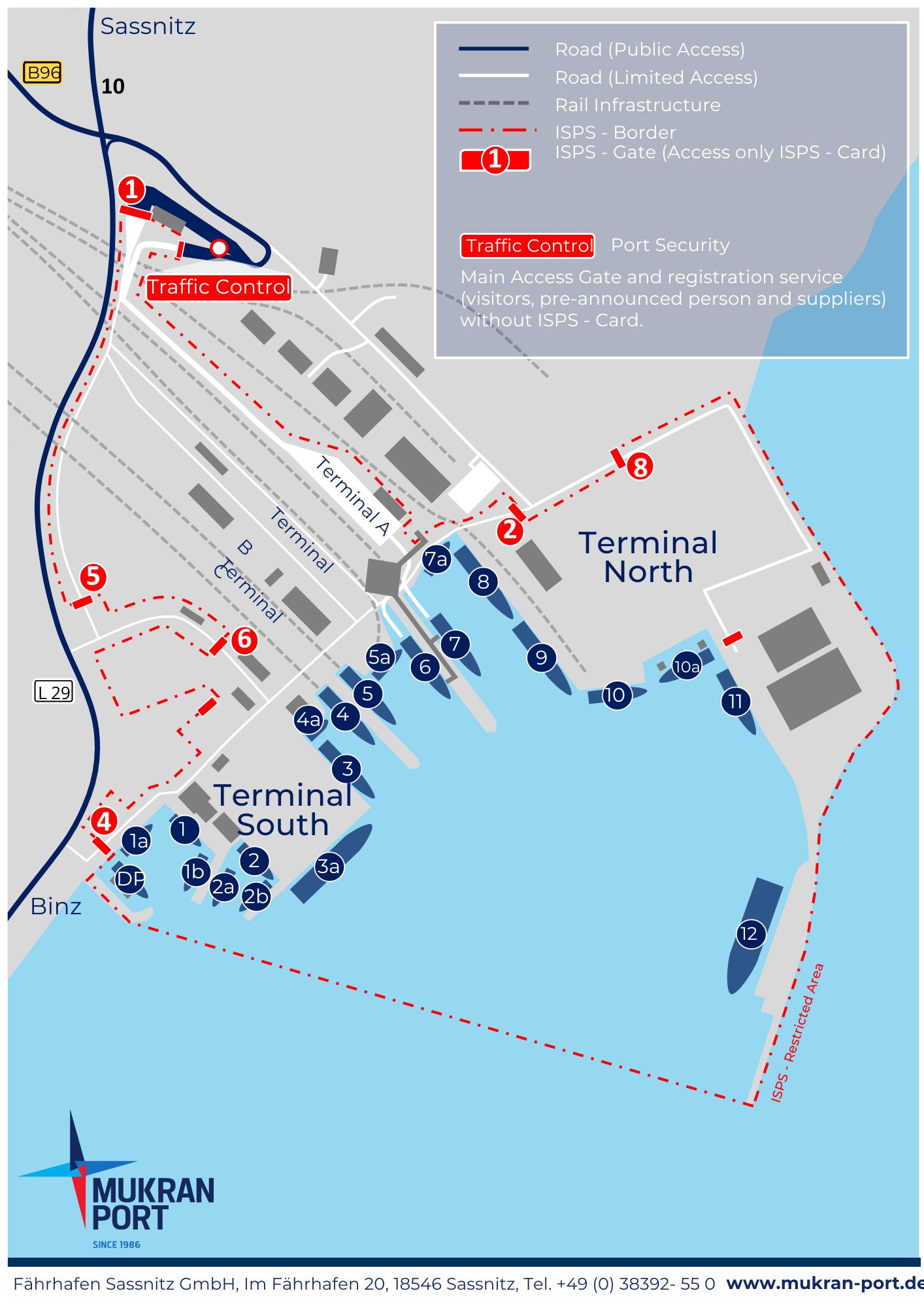 Port plan and companies at Mukran Port - Mukran Port EN